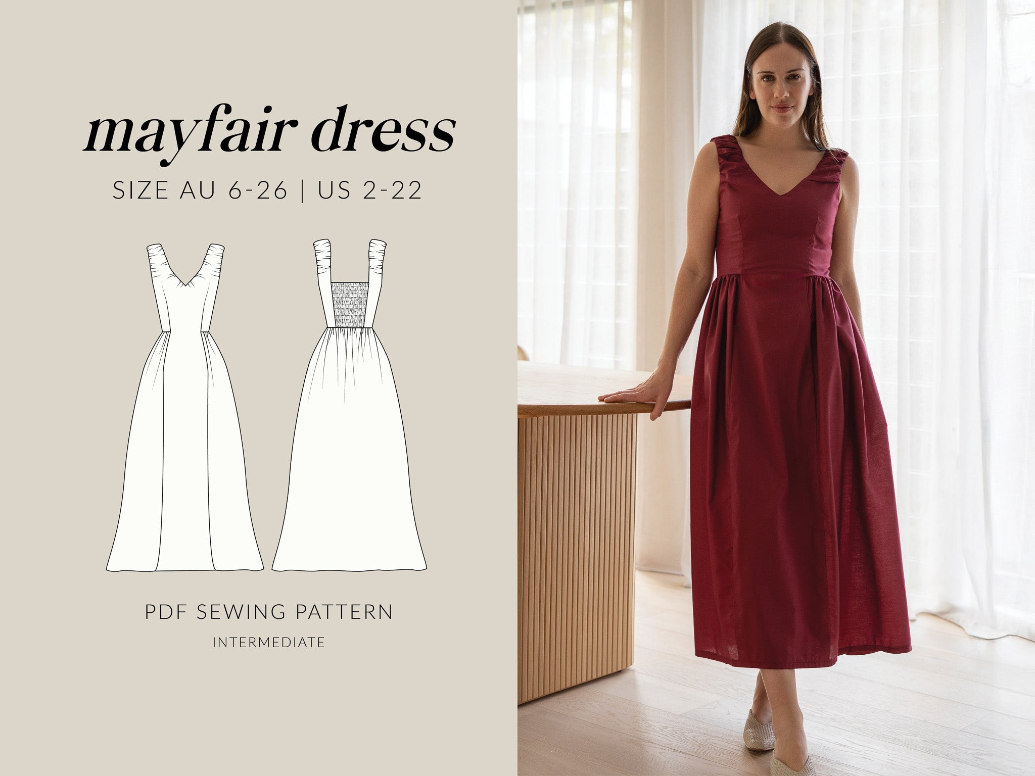 Mayfair Dress | PDF Sewing Pattern – Made By Laur